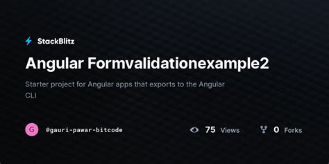Angular Formvalidationexample2 Stackblitz