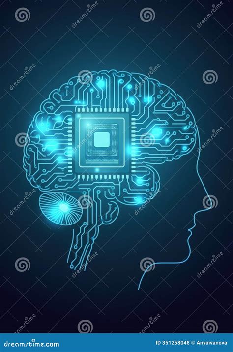 Human Brain With A Microchip Symbolizing Artificial Intelligence