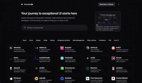 Kickstartui Explore The Best Ui Frameworks Libraries And Build Tools