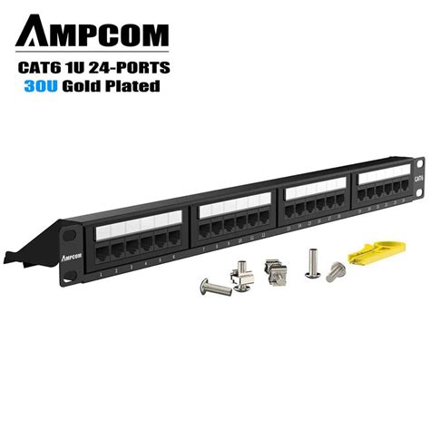 AMPCOM Premium Series CAT6 Patch Panel 15μ Gold Pl Grandado