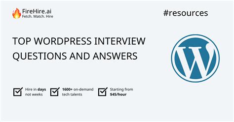 30 Wordpress Interview Questions And Answers For 2024 With Tips