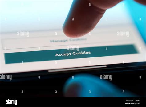 Accept Cookies Button On Internet Webpage On Smartphone Internet