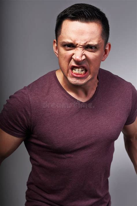 Evil Man With Clenched Fists Isolated On White Stock Image Image Of Expressive Fists