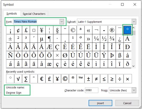 How To Add A Degree Symbol In Excel Fast Spreadsheeto