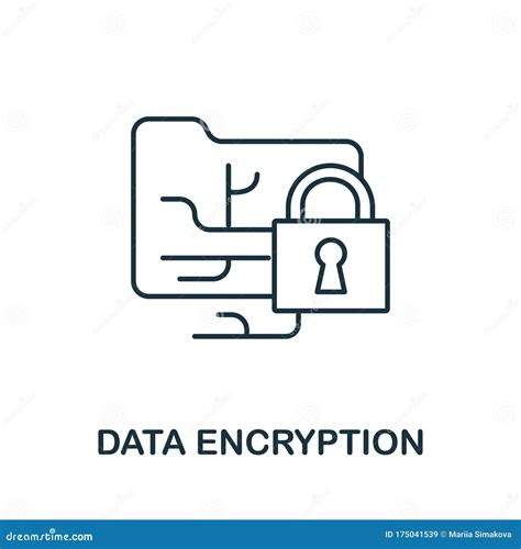 Data Encryption Icon From Cyber Security Collection Simple Line Data Encryption Icon For