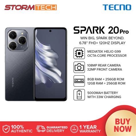 Tecno Spark Pro Smartphone Gb Gb Gb Gb Mediatek Helio G Mp Rear Camera
