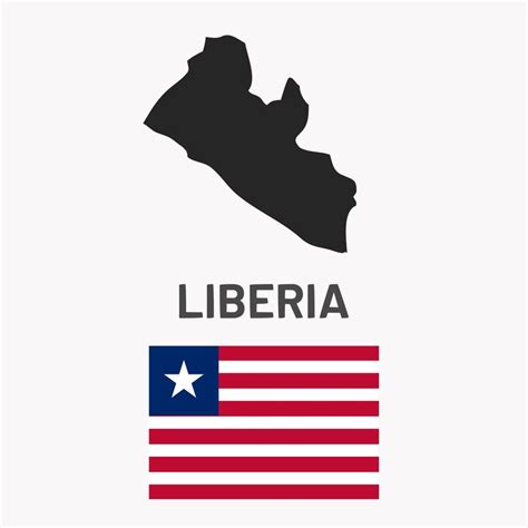 Liberia Map And Flag Premium Vector