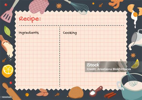 Print Recipe Card Templates For Making Notes About Preparation Of Food