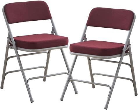 Kaihaowin 2 Pack Padded Folding Chairs Upholstered Foldable