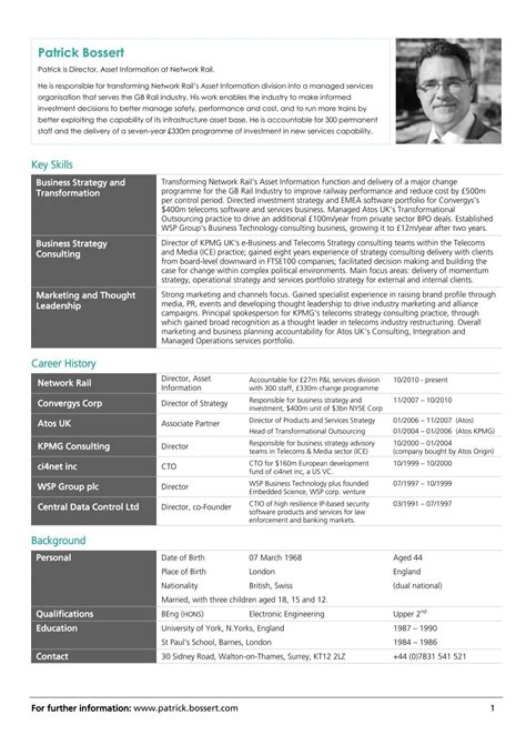 Patrick Bossert Cv