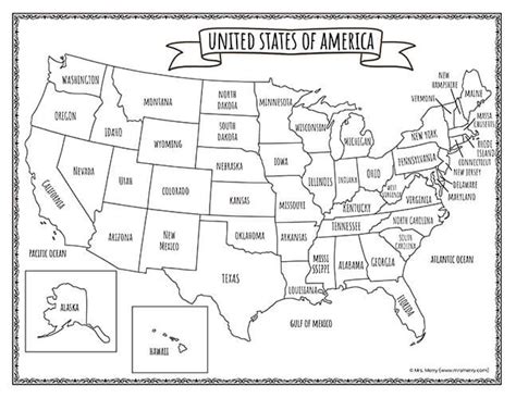 Printable Map Of The United States Mrs Merry United States Map