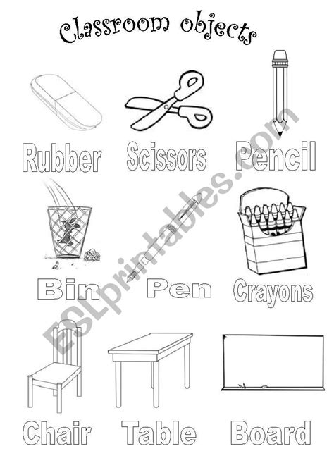 Classroom Objects Coloring Pages Classroom Objects Coloring Pages