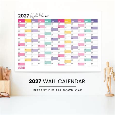 2027 Wall Planner Heather Hulbert Designs