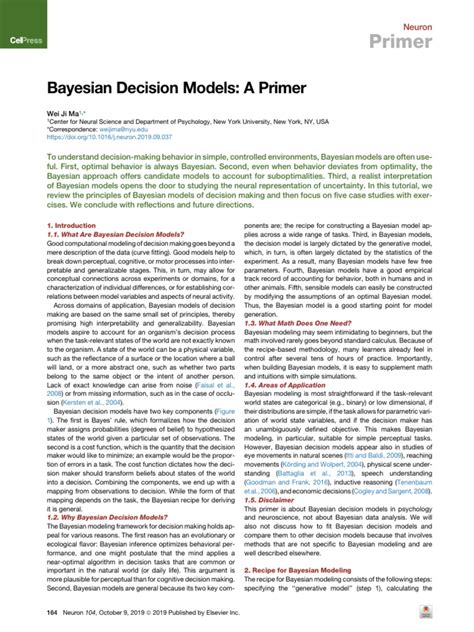 Bayesian Decision Models A Primer Pdf Normal Distribution Bayesian Inference