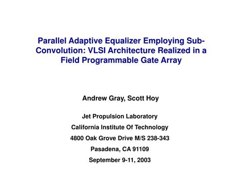 Ppt Parallel Adaptive Equalizer Employing Sub Convolution Vlsi Architecture Realized In Fpga