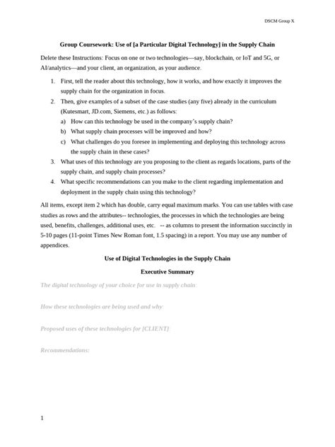 Template Dscm Coursework Pdf Computing