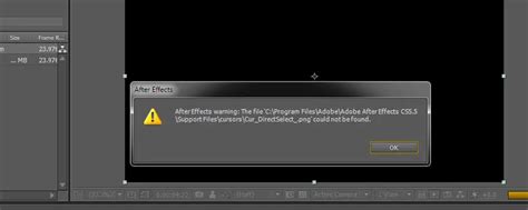 adobe after effect error finding the objects