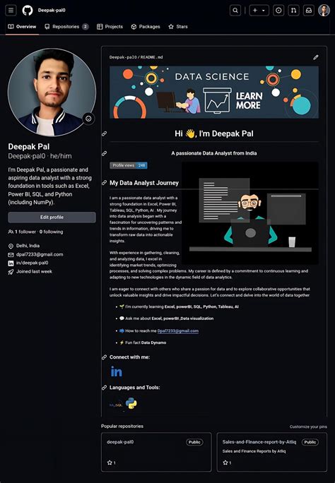 Deepak Pal On Linkedin Github Dataanalytics Excel Dax Pivottables Learningjourney