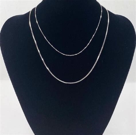 Sterling Silver Box Chains Etsy