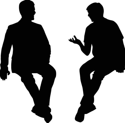 Two People Talking Full Body Silhouette Illustration 48099019 Vector