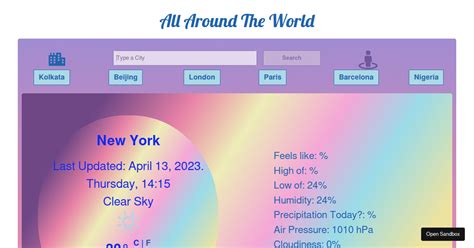 React Animated Weather Examples Codesandbox