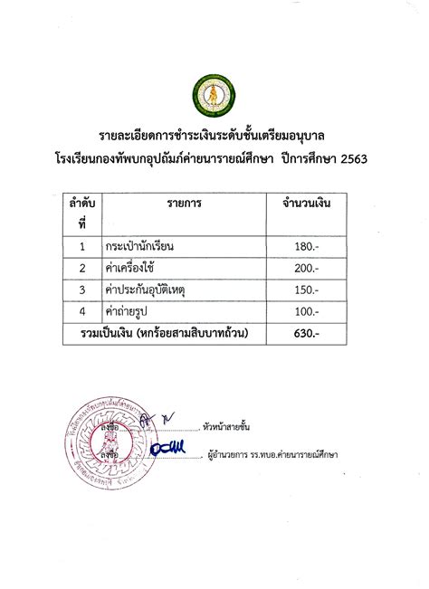 📢 ประชาสัมพันธ์ โรงเรียนกองทัพบกอุปถัมภ์ค่ายนารายณ์ศึกษา