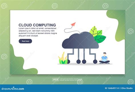 Landing Page Template Of Cloud Computing Modern Flat Design Concept Of Web Page Design For