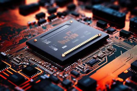 premium photo advanced microchip infused with ai neural networks