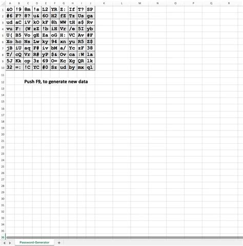 Generate Passwords With Excel