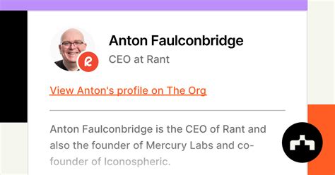 Anton Faulconbridge Ceo At Rant The Org