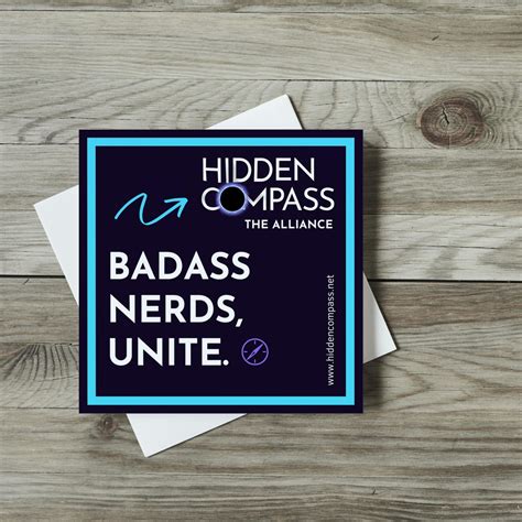 Badass Nerds Unite Sticker Hidden Compass