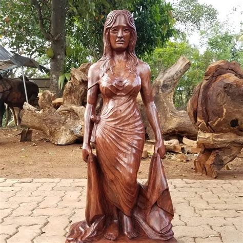 Wood Statue Wooden Sexy Women Statue100 Cm Hight 42 Inches Goddess