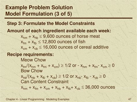 Ppt Chapter 4 Linear Programming Modeling Examples Powerpoint Presentation Id3719207