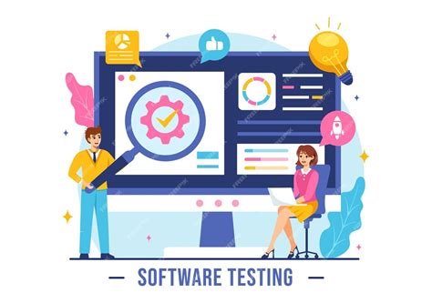 Premium Vector Software Testing Vector Illustration Featuring Application Engineering