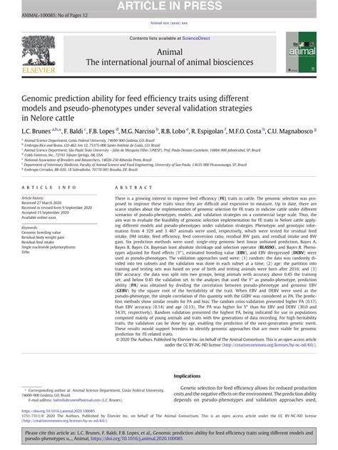 Pdf Genomic Prediction Ability For Feed Efficiency Traits Using