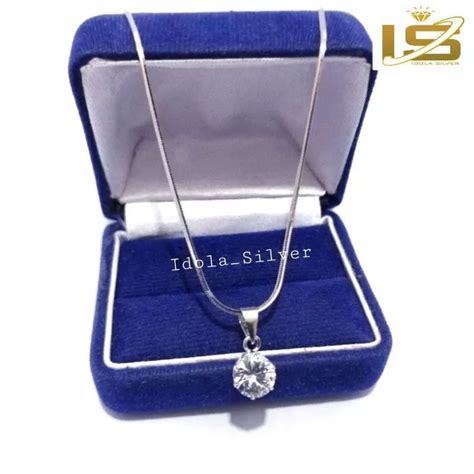 Jual Kalung Perak Wanita Silver Asli Lapis Emas Putih Cassandra Liontin Desi Kalung