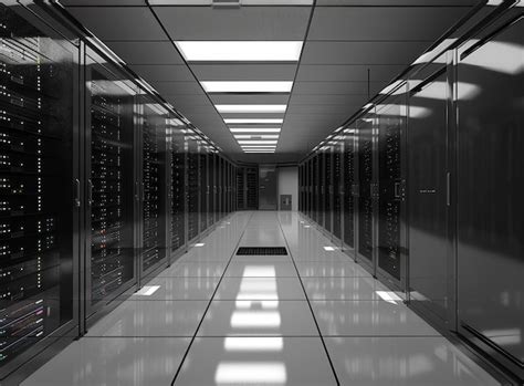 Futuristic Technology Server Room Data Center Premium Ai Generated Image