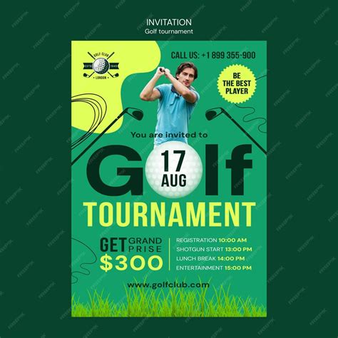 골프 토너먼트 초대 템플릿 무료 Psd 파일