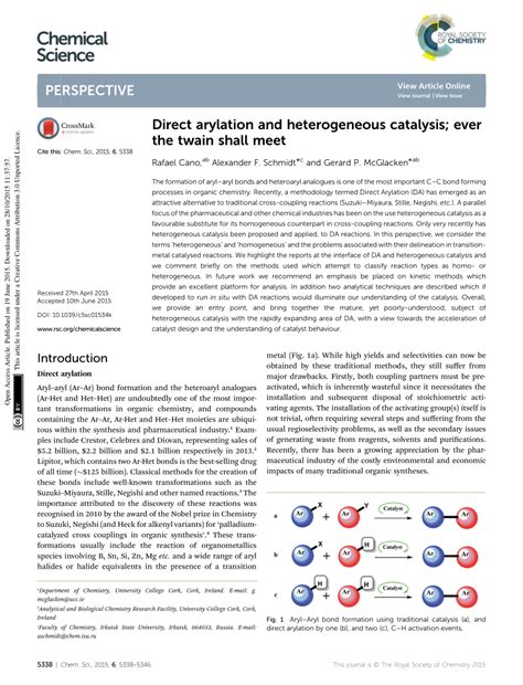 Pdf Cheminform Abstract Direct Arylation And Heterogeneous Catalysis Ever The Twain Shall Meet