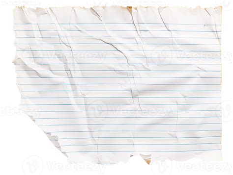 Notebook Paper With Torn Edges On Isolated Background 46396699 Png