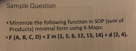 Solved Sample Question • Minimize The Following Function In