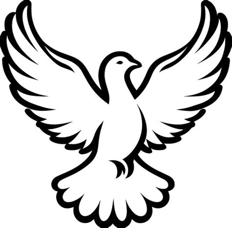 Beautiful Dove Bird Flying Silhouette Isolated Vector Image