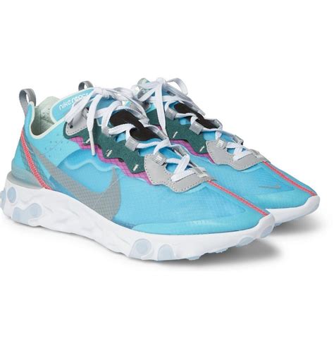 Nike React Element 87 Ripstop Leather And Suede Sneakers Pink Nike