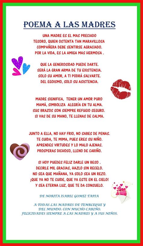 Todo Tembleque Poemas Desde Tembleque Por El Día De La Madre