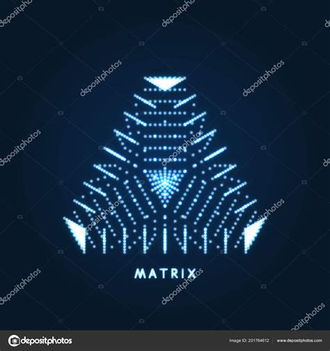 Pyramid Object Dots Molecular Grid Technology Style Particle Vector Illustration Stock Vector By