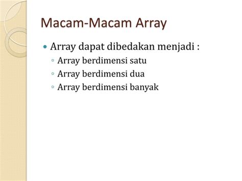 Materi Kuliah 01 Array Part 1 Ppt