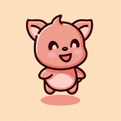 Niedliche Schweineillustration Schwein Kawaii Chibi Vektorzeichenstil
