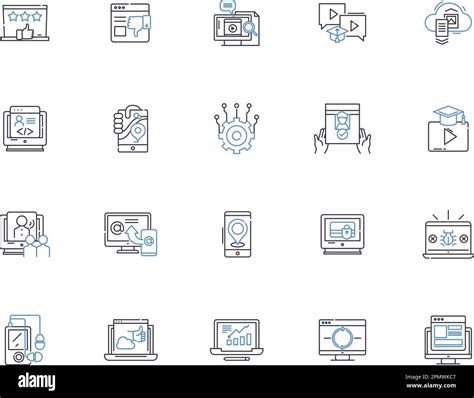 Business Software Outline Icons Collection Accounting Erp Crm Office Purchasing Invoicing