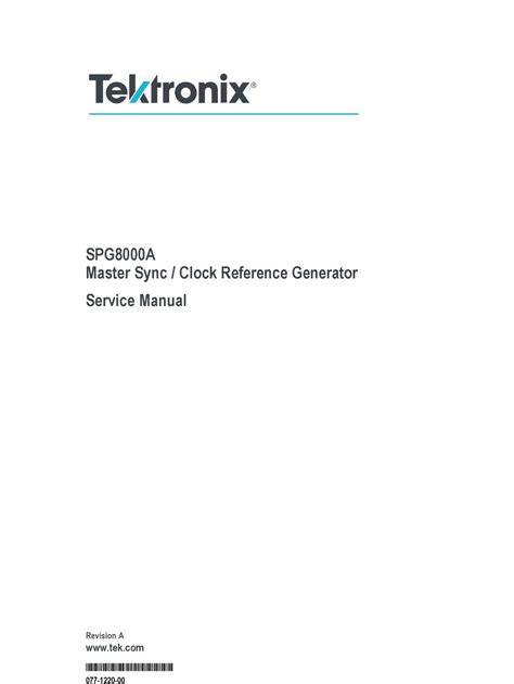 Tektronix Spg8000a Service Manual Pdf Download Manualslib