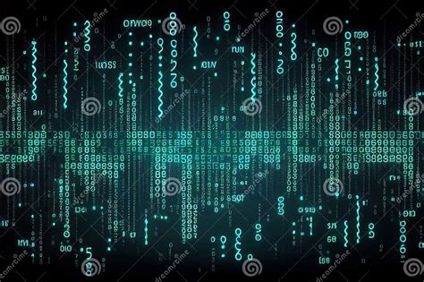 Binary Computer Matrix Code Data Stream Background Stock Illustration